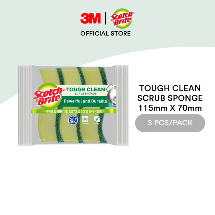 3M™ Scotch-Brite® Tough Clean Antibacterial Scrub Sponges 3pcs/VP ...
