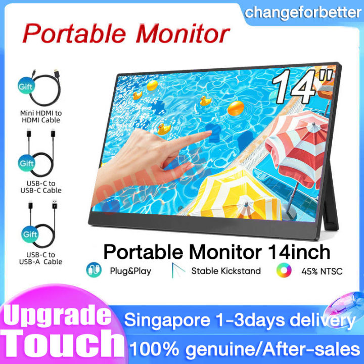 【Singapore 1-3days delivery】 Portable Monitor 14 inch Touch Screen ...