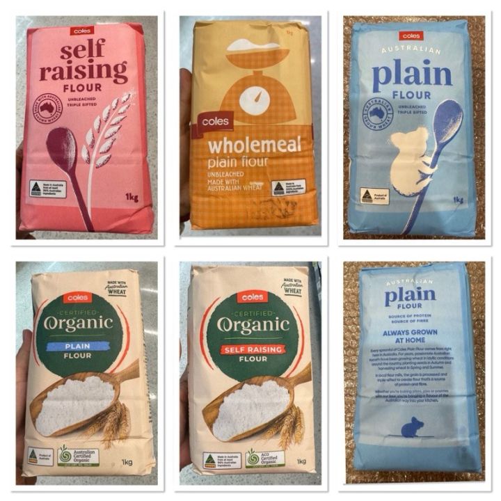 White Self Raising Flour Coles 1000 G. แป้งสาลี ไม่ฟอกสี ผสม ผงฟู โคลส์ ...