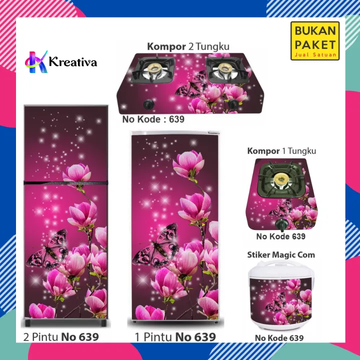 Stiker Kulkas/stiker Kompor/stiker Magicom Kupu-Kupu Bintang PINK ...