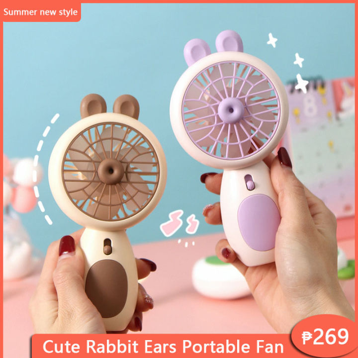 Portable Fan Strong Wind Hand-Held Rechargeable Mini Fan Rabbit ...