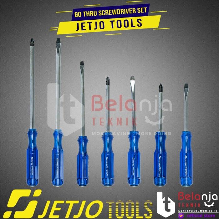 JETJO TOOLS Obeng Ketok Set Biru 7 Pcs Go Thru Screwdriver Set 7 Pcs ...