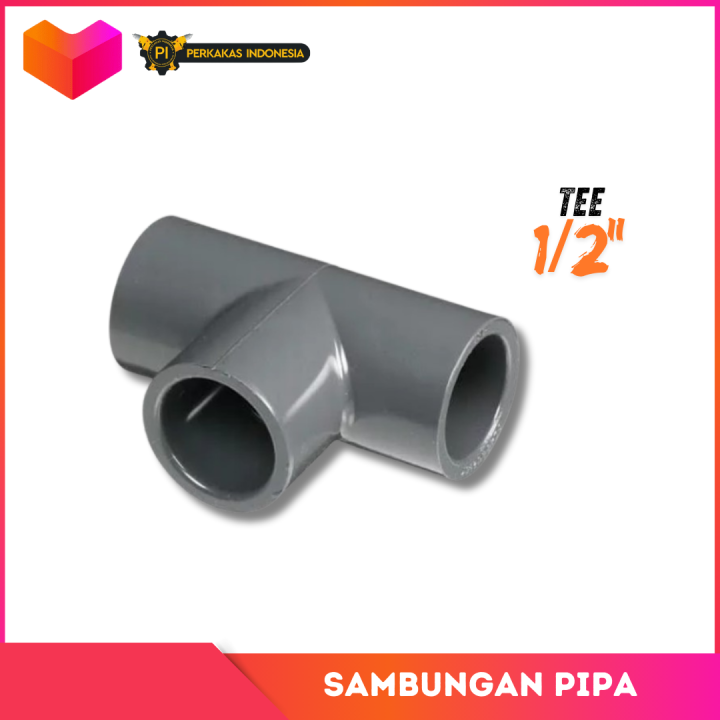 Sambungan Pipa Tee PVC 1 2 Inch Alat Penyambung Pipa Plastik Model T ...