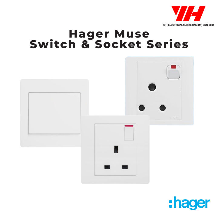HAGER MUSE FULL SERIES SWITCHES & SOCKET(SIRIM) | Lazada
