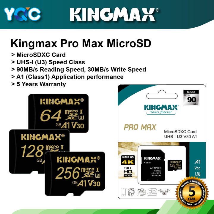 KingMax Pro Max MicroSDXC UHS-I U3 V30 A1 Card PRO MAX (64GB/128GB ...