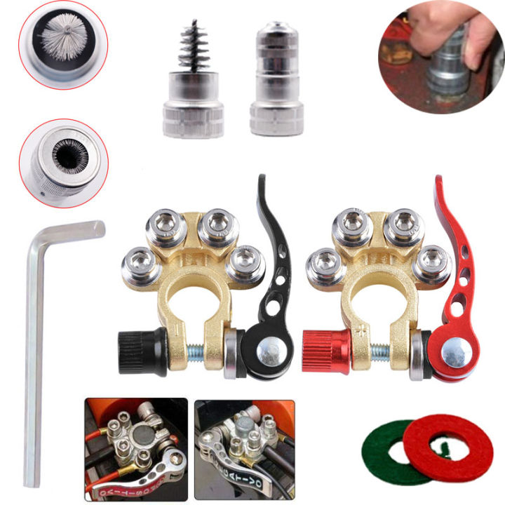 2Pcs QUICK RELEASE TERMINAL ACCU MOBIL Toolless Clamp Cepat Disconnect ...