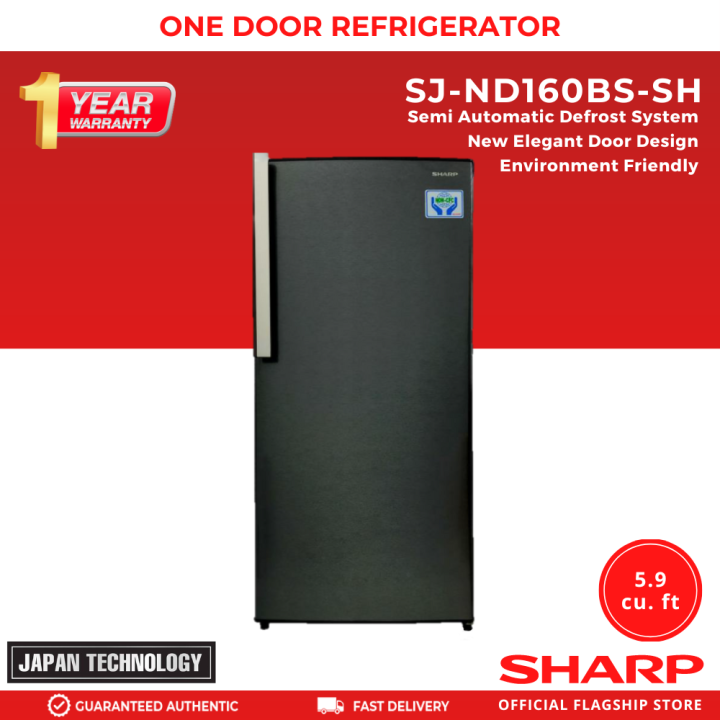 Sharp SJ-ND160BS-SH 5.9 cu.ft 1 Door Direct Cool Refrigerator | Lazada PH