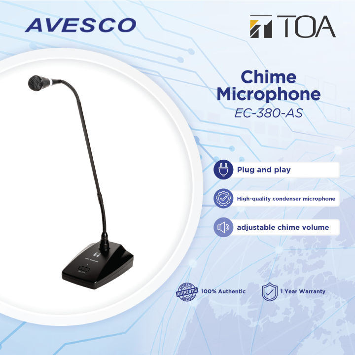 TOA Chime Microphone | EC-380-AS | Condenser | Intercom Phone | Avesco ...