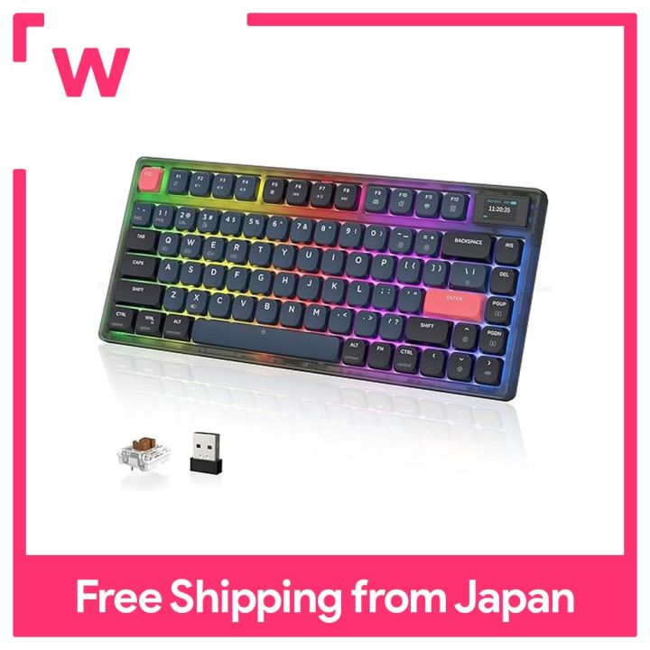 AK832 AJAZZ คีย์บอร์ดแบบกลไกไร้สายบลูทูธ5.0แกนสีน้ำตาลการเชื่อมต่อแบบ ...