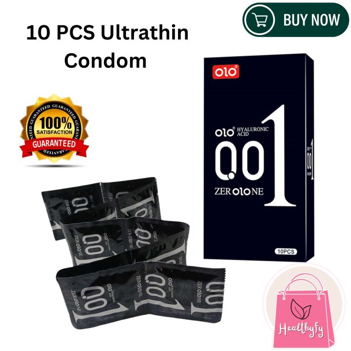HealthyFy Ultrathin Natural Latex Condom 10Pcs/ Box Sensational Durable Hyaluronic Acid Safety 0 ...
