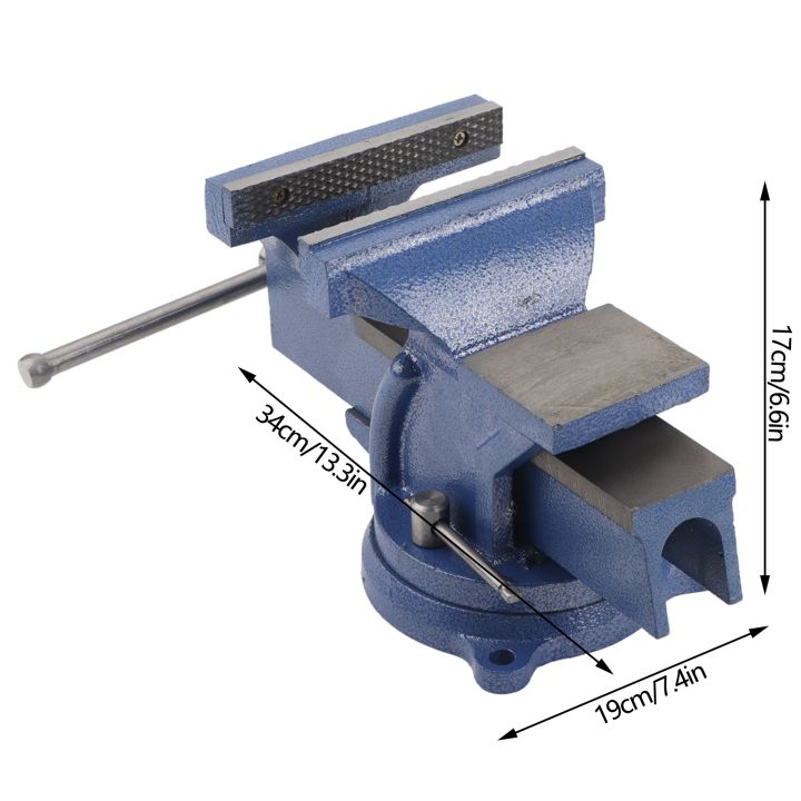 5 / 6 Industrial Grade Bench Vise Blue Cast Iron Heavy Duty Vise Clamp ...