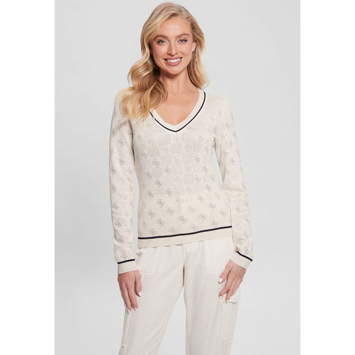 Guess Rosie 4G V-Neck Long Sleeves Sweater | Lazada PH