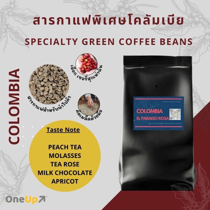 สารกาแฟ เมล็ดกาแฟดิบโคลัมเบีย Colombia El Paraiso Rosa Green Beans ...
