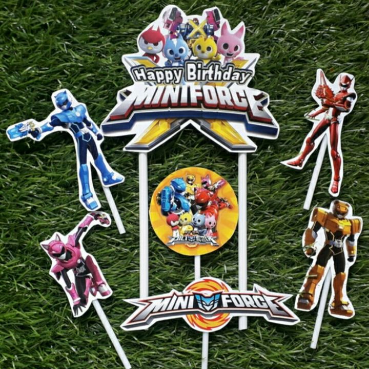 satu set isi 7 cake topper hiasan kue ulang tahun karakter mini force ... satu set isi 7 cake topper hiasan kue ulang tahun karakter mini force ...