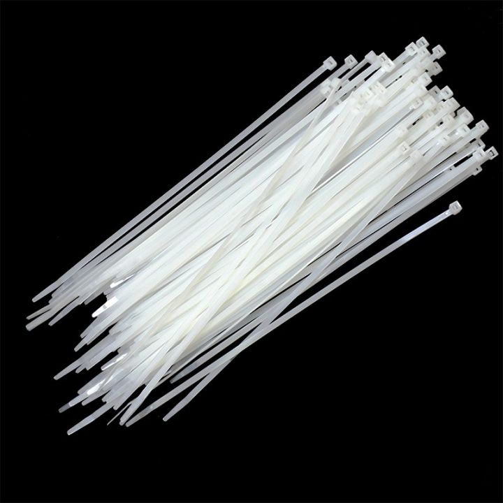 ( 100pcs White ) Plastic Cable Zip Tie Fasten Wrap 5mm x 300mm Nylon ...