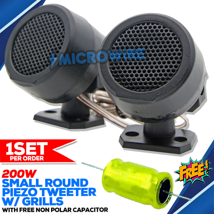 Small 200W Piezo Tweeter With Stand & Grills With Non Polar Capacitor ...