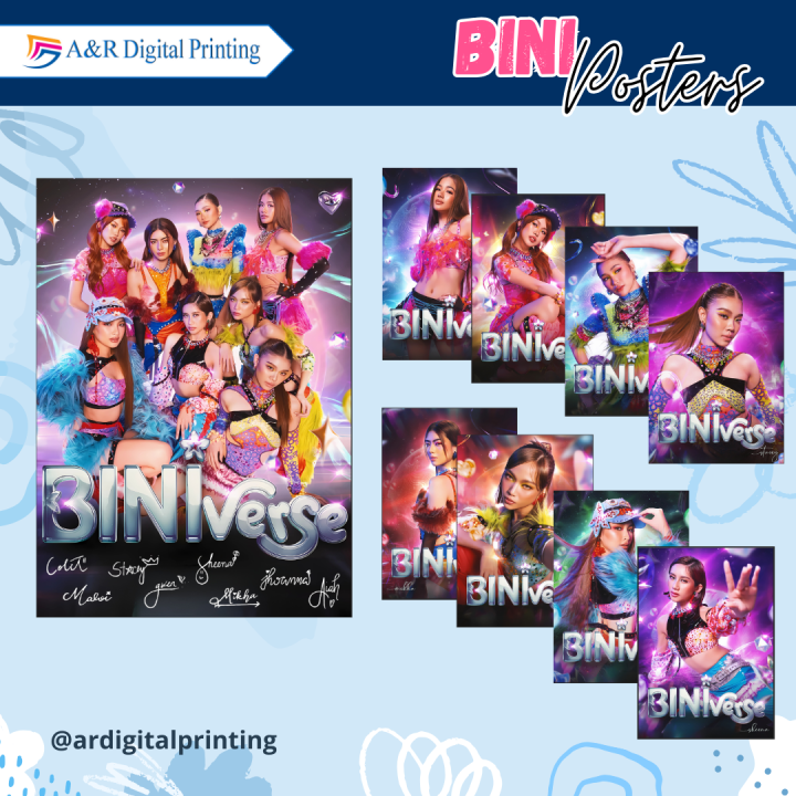 BINI Posters BINIverse Group Photo Album Covers A4 size Blooms Fanmade ...