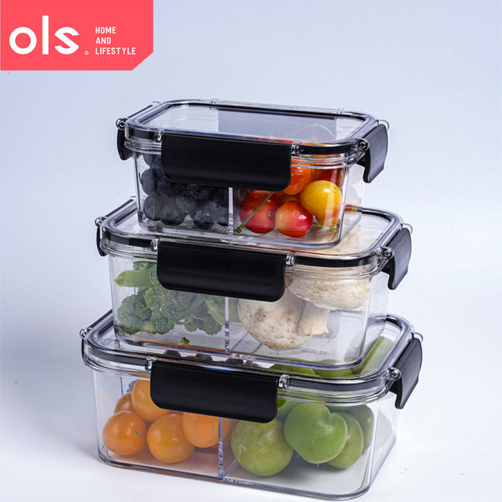 OLS Clear Acrylic Airtight Food Keeper Refrigerator Container ...