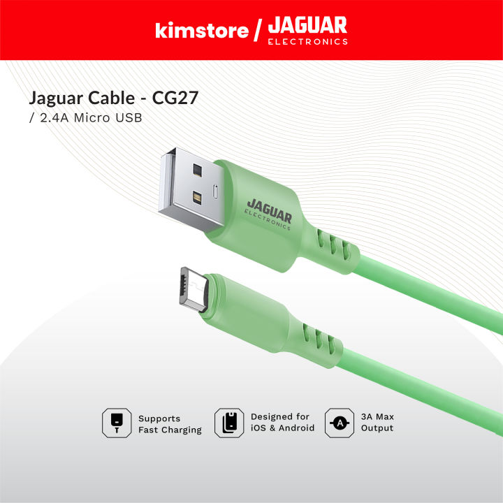 Jaguar Electronics Cg27 2.4A 1 Meter Fast Charging Data Ultra Silicone Cable - Micro Usb | Lazada PH