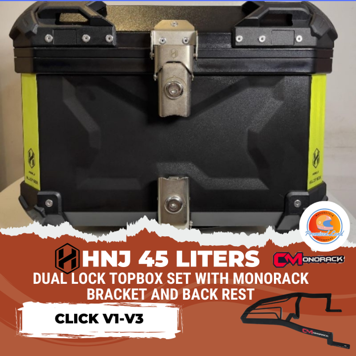 HNJ 45 LITERS TOPBOX SET HARD PLASTIC WITH MONORACK BRACKET- 0A1S ...