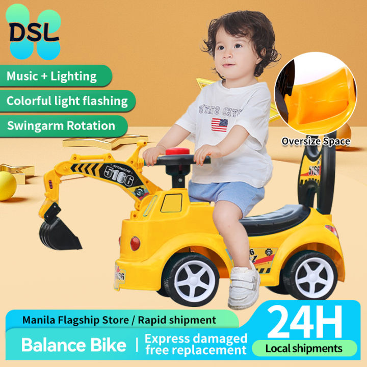 DSL Children ExcavatorBackhoe Digger With Music&Light Grabber Toys Baby ...
