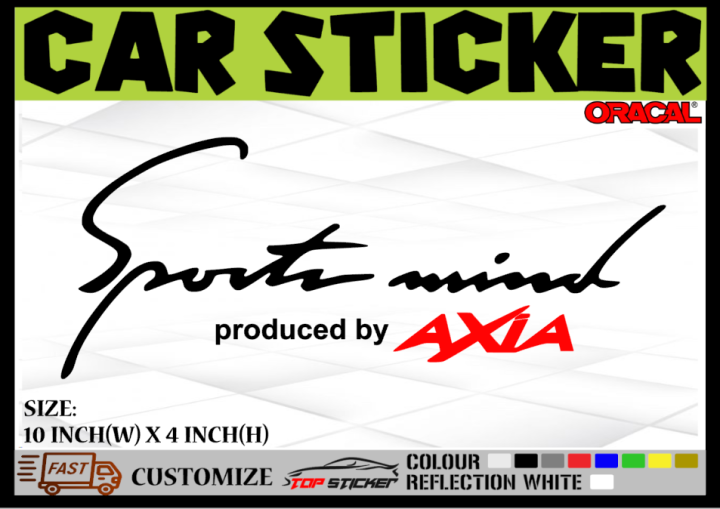 Sports Mind Axia Car Sticker Perodua Axia | Lazada
