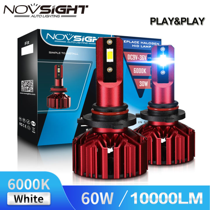 Novsight N11 LED Car Headlight Bulb 6000K Super Bright 60W 10000LM 9005 9006 H1 H3 H4 H7 H11 LED ...