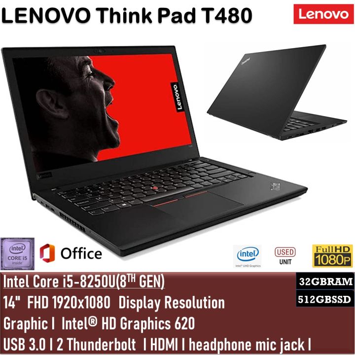 Lenovo ThinkPad T480 CORE i5 -8 gen RAM DDR4 NVME SSD windows 10 Touch ...