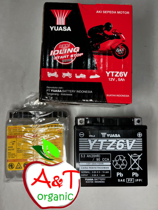 YUASA YTZ6V Battery INDONESIA HONDA PCX 160 / CLICK 150 / CLICK 125 I ...
