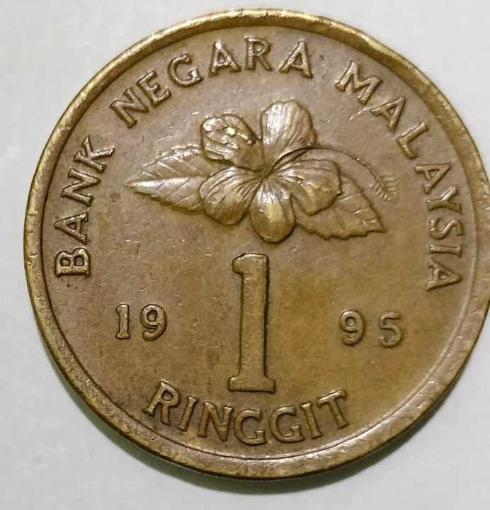Duit Lama Koleksi error-1995 malaysia 1 ringgit coin double struck | Lazada