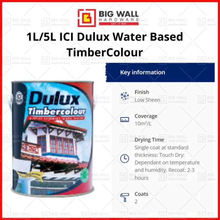 1L/5L ICI Dulux Water Based Timber Colour For Exterior & Interior Wood ...
