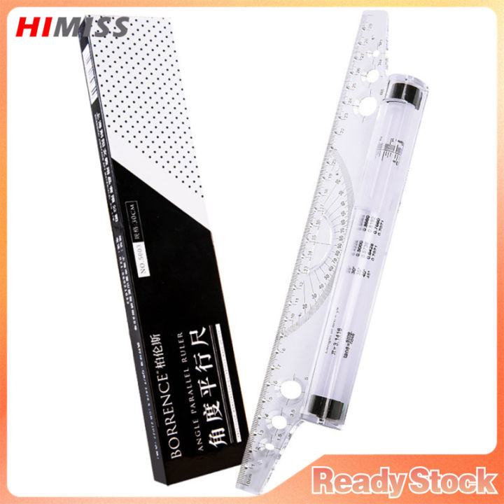 HIMISS 30cm Rolling Pusher Angle Parallel Ruler Multi-functional ...