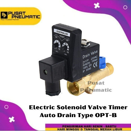 1/2" Electric Solenoid Valve Timer Auto Drain 16bar 230 vac Split Body ...