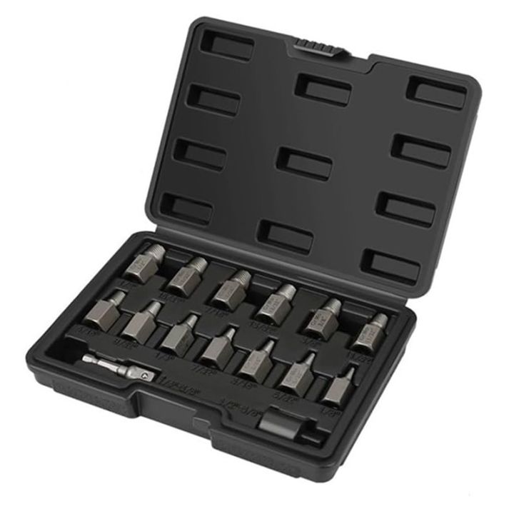 15 Piece Double Screw Extractor Set,Easy Out Bolt Remover Kit, 3/8Inch ...