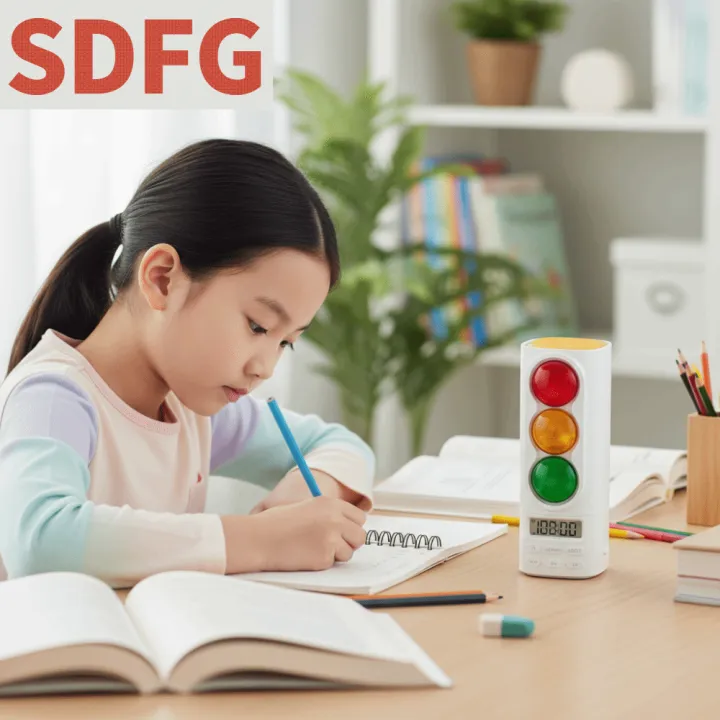 SDFG จอแสดงผลดิจิตอล ตัวจับเวลาไฟจราจรแบบมองเห็น แบบพกพา พลาสติก ตัวจับ ...
