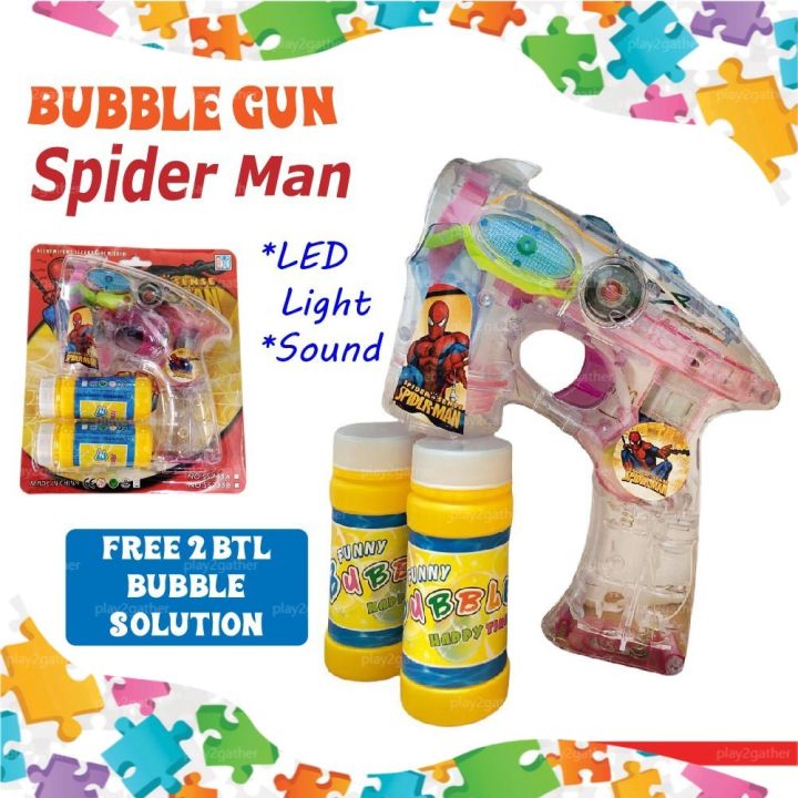 *SPIDER BOY* Bubble Gun Bubble Blower With Flashing Light & Sound ...