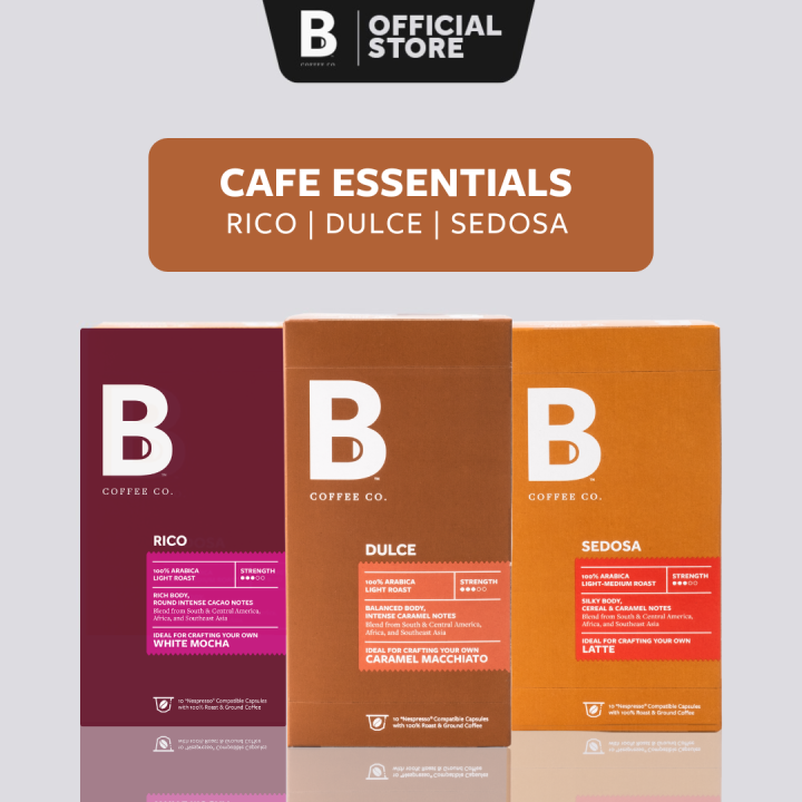 B Coffee Co. Cafe Essentials Bundle Pack - Coffee Capsules 3 pack ...