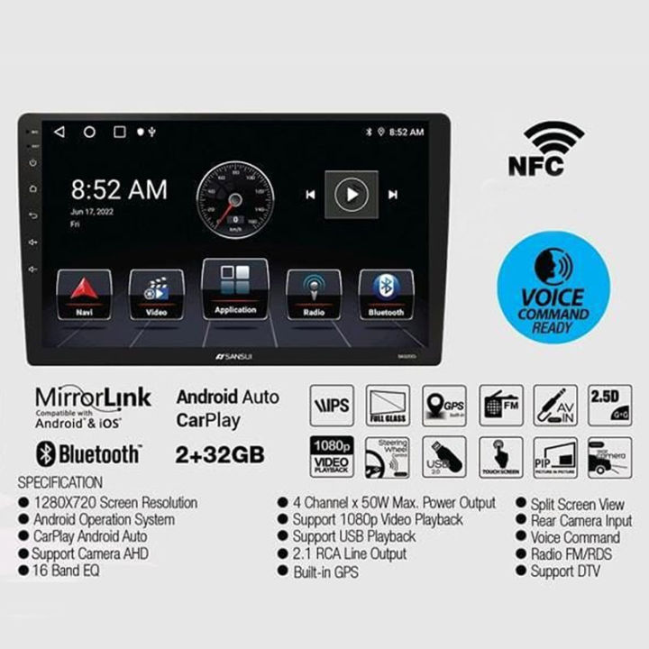 Headunit Android Sansui SA5200i 9 inch Ram 2/32 QLed NFC Carplay ...