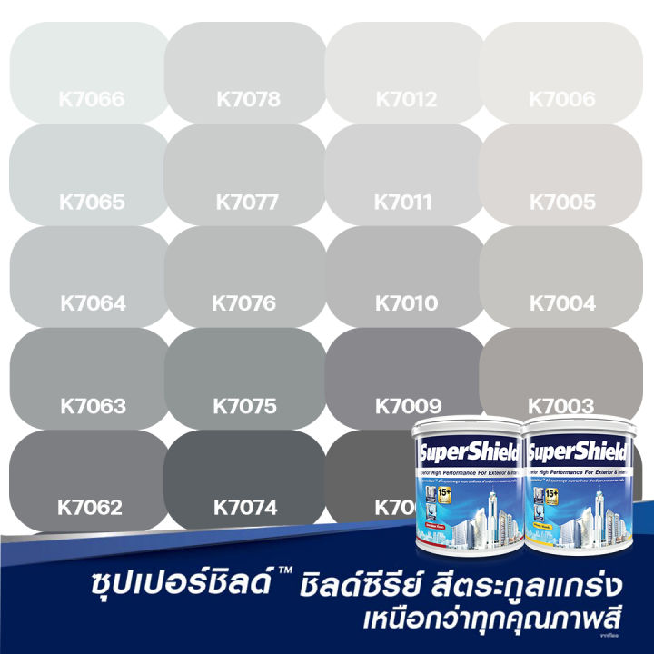 TOA SuperShield ซุปเปอร์ชิลด์ สีเทา เฉดสีใหม่ ชนิด เนียน และ กึ่งเงา ...