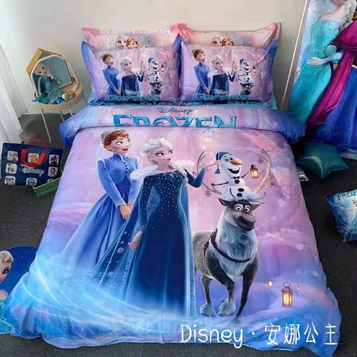 Premium 100% Pure Cotton Frozen Ultraman Spiderman Fitted/Flat Sheet ...