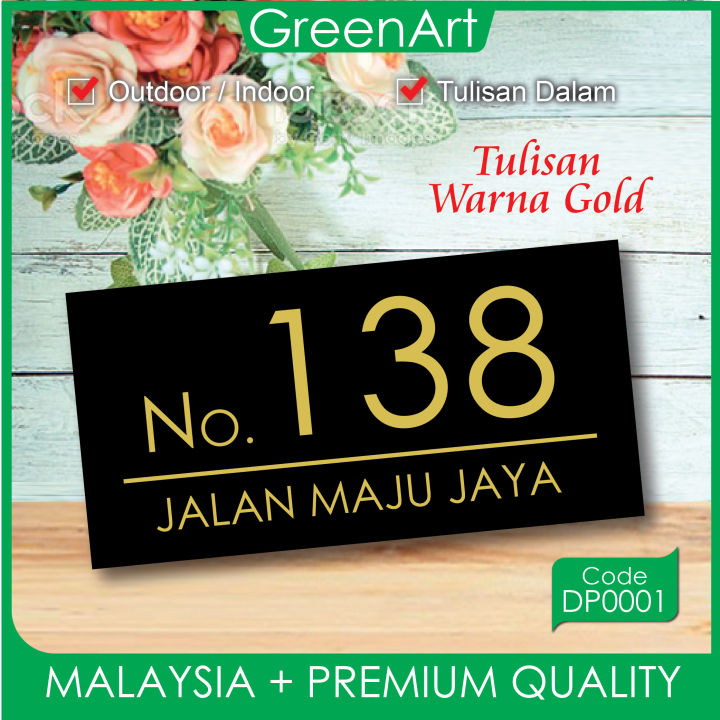 Door Plate Nombor Rumah No Plat Acrylic Sign Signage Custom Home Number ...