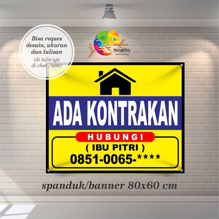 Spanduk Banner Ada Kontrakan Free Desain | Lazada Indonesia