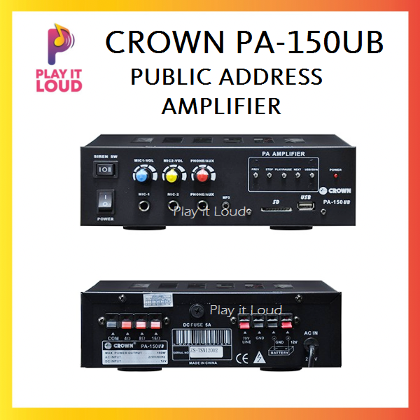 CROWN PA-150UB / PA -165UB PUBLIC ADDRESS AMPLIFIER | Lazada PH