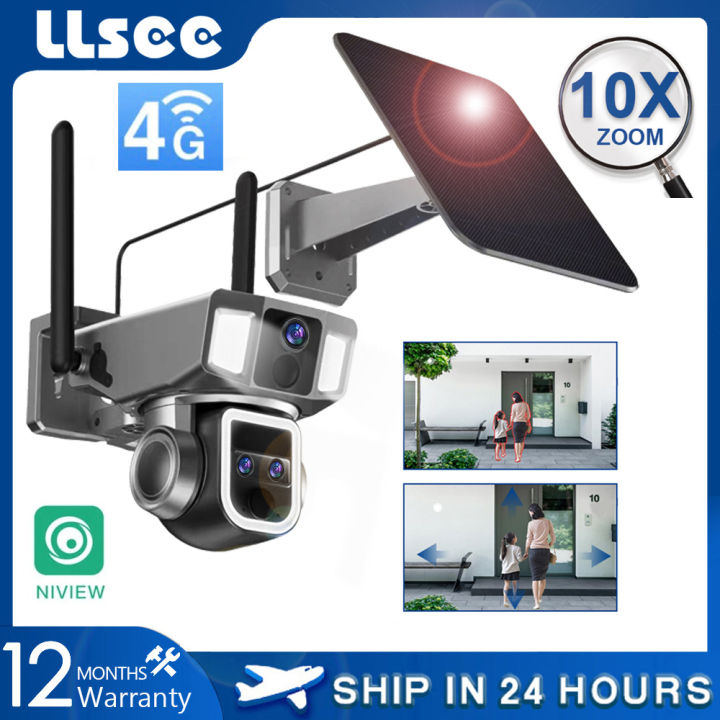 LLSEE NiView CCTV 4G ซิมการ์ดกล้องพลังงานแสงอาทิตย์, Wireless WiFi CCTV ...