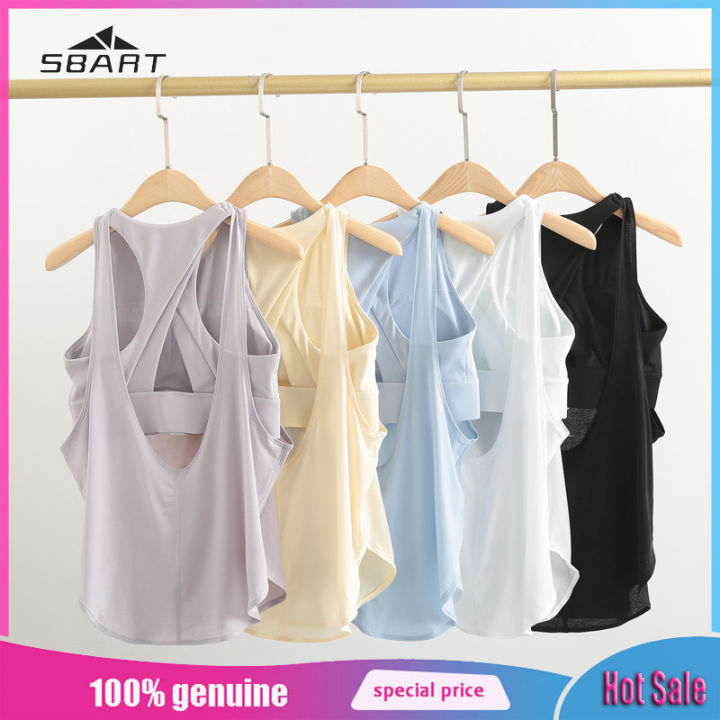 SBART เสื้อผ้าโยคะ,เสื้อ,แผ่นอกผู้หญิง,ชุดชั้นในกันกระแทก2-In-1,เสื้อฟิตเนส,เสื้อกีฬาหลังหลวม ...