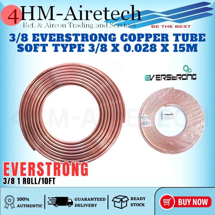 4HM 3/8 Copper Tube EVERTSTRONG Softdrawn Type for Airconditioning 3/8 ...