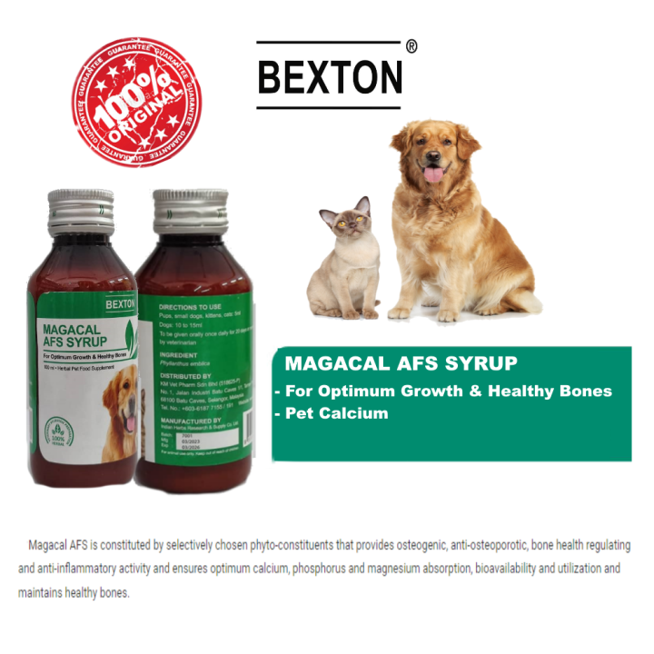 【BEXTON】 MAGACAL AFS SYRUP 100ml for Optimum Growth & Healthy Bones Pet ...