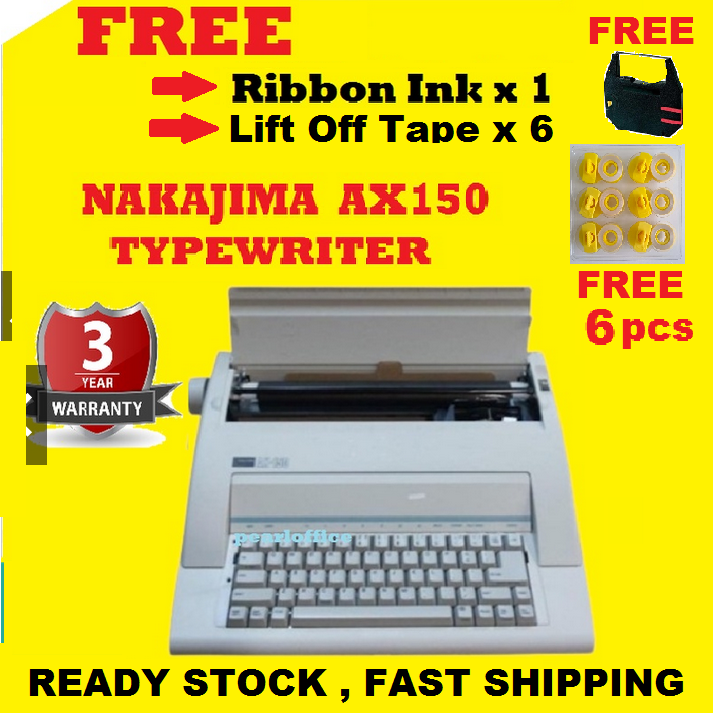 Nakajima electronic typewriter machine ax-150 (3 years warranty) | Lazada