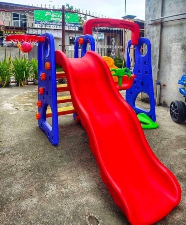 FCE High Quality 3 in 1 Slide for Kids Playground Play set Slides Swing ...