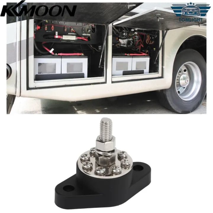 KKmoon Battery Terminal Junction Block Nylon Base Heavy Duty Brass M10 ...